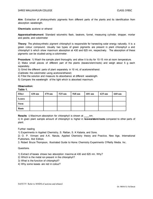 Chromatography lab report biology | PDF