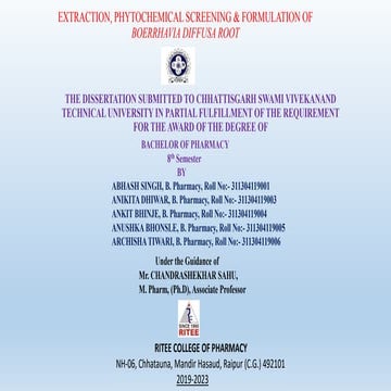 EXTRACTION,_PHYTOCHEMICAL_SCREENING_&_FORMULATION_OF_BOERRHAVIA.pptx