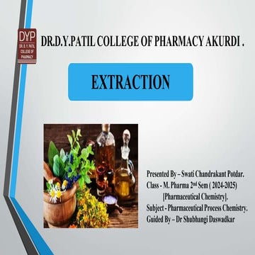 extraction slideshare.pdf , MPharm sem 2 | PDF