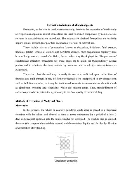 Methods of Extraction, Pharmacognosy, types of extraction for herbal ...