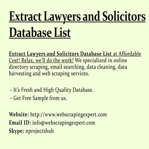 Extract Lawyers and Solicitors Database List | PPTX | Internet | Computing