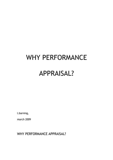 Extracts Why Performance Appraisal Pdf