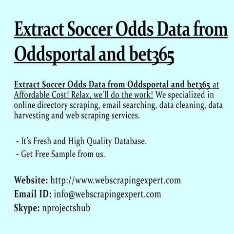 Extract Soccer Odds Data from Oddsportal and bet365 | PPTX