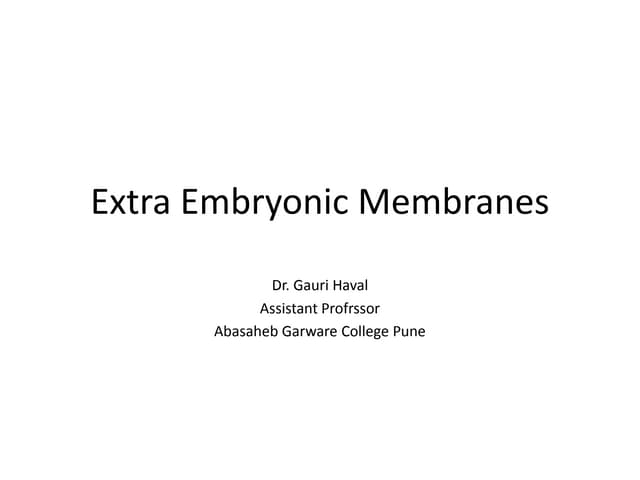 Extra embryonic membranes | PPT