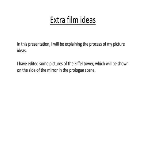 Extra film ideas | PPTX