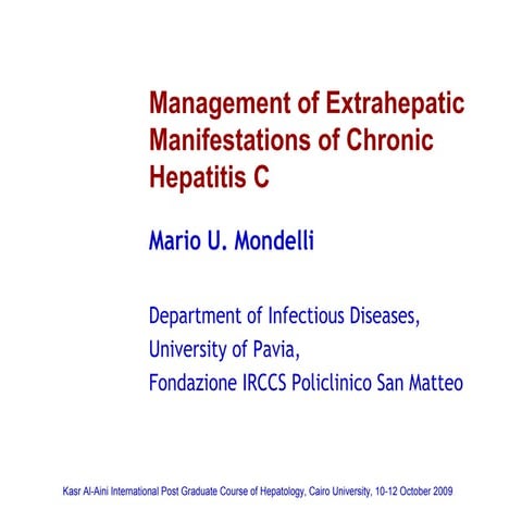Extrahepatic manifestations of HCV | PPT