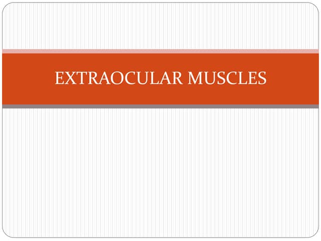 Muscles of the eye | PPTX
