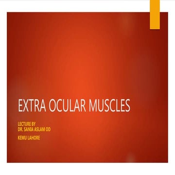 Extra ocular muscles | PPTX