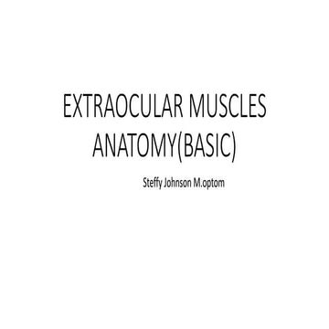 Extraocular muscles anatomy | PDF