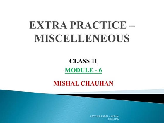 Extra practice problems trigonometry - class xi - module 3 | PPTX