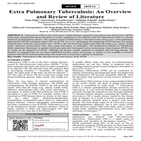 Extra pulmonary tuberculosis_an_overview_and_review_of_literature | PDF ...