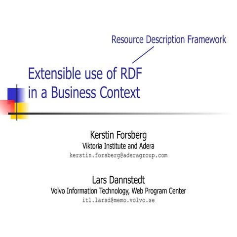 Extensible use of RDF | PPT | Databases | Computer Software and Applications