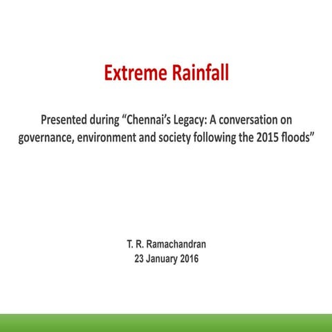 Extreme Rainfall Events and Climate Change | PPT