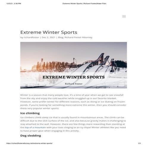 Extreme Winter Sports | PDF