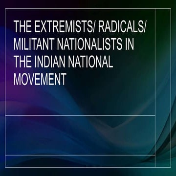 Extremists of the indian nationalism in indian history | PPTX