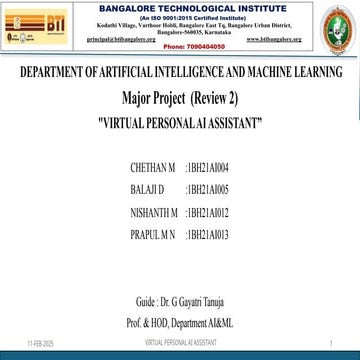 Virtual ai personal assistant using LLM and gen AI | PPTX