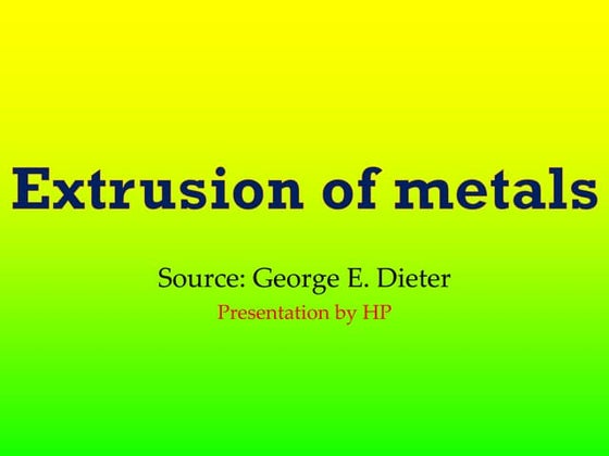 Extrusion defects | PPTX