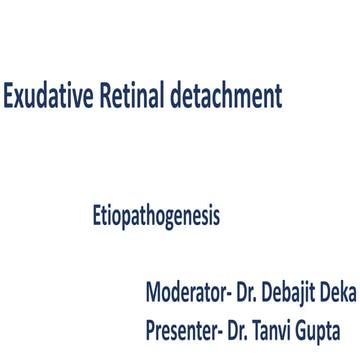 Exudative Retinal Detachment- Etiopathogenesis | PPTX