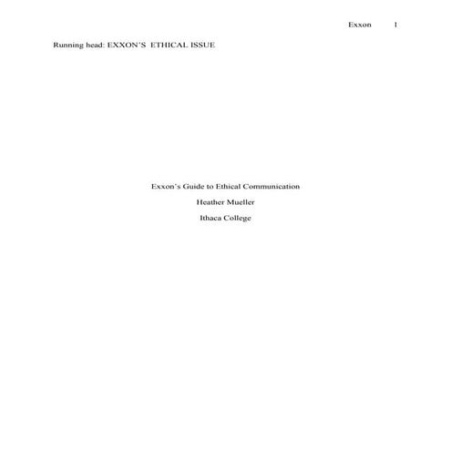 Exxon Case Study Paper | DOC