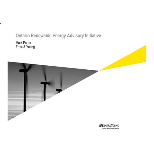 E&Y - Porter - Ontario Renewable Energy Advisory Initiative | PDF