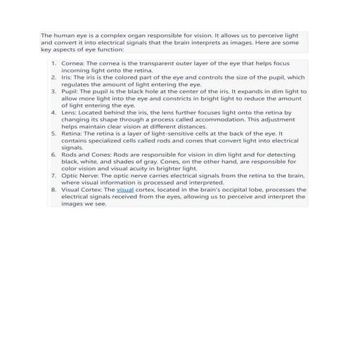 eye.docx | Eye and Vision Conditions | Diseases and Conditions