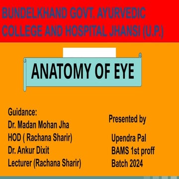 Anatomy of eye by Upendra pal / Bundelkhand government ayurvedic ...