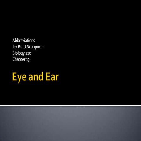 Eye and ear | PPTX