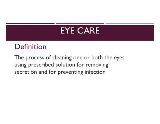 Eye Bandaging Nursing Procedure | PPT