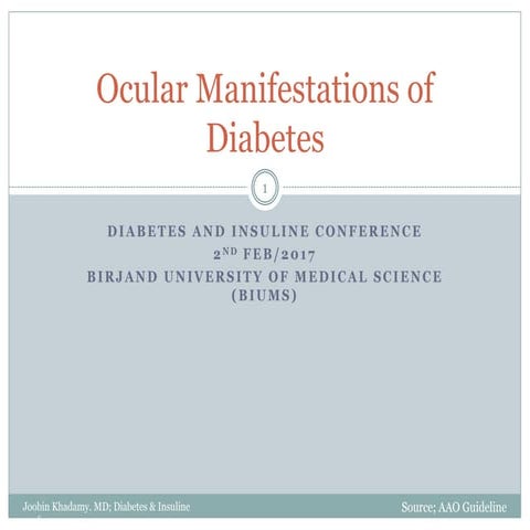 Ocular Manifestation of Diabetes Mellitus | PPTX