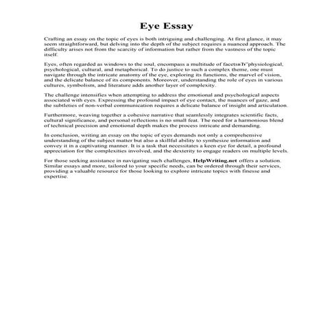 Eye Essay | PDF