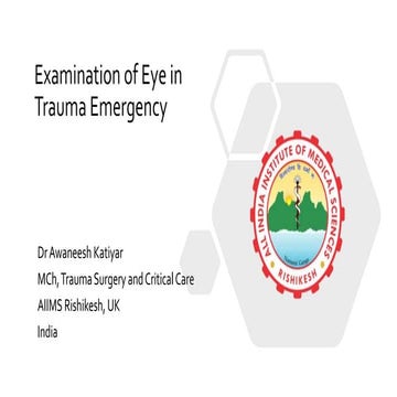 Eye Examination - Trauma Emergency | PPTX