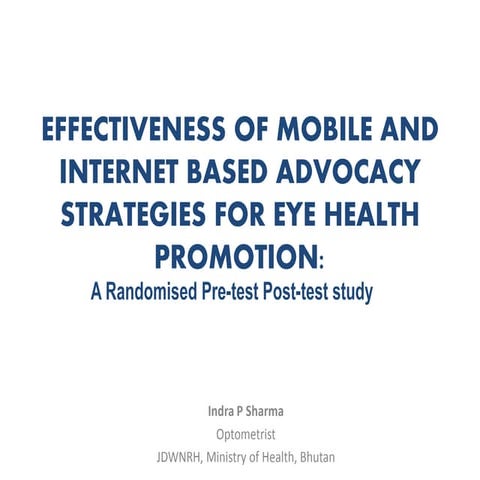 Eye health Promotion using technology | PPTX