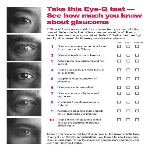 Glaucoma Knowledge Test | PDF