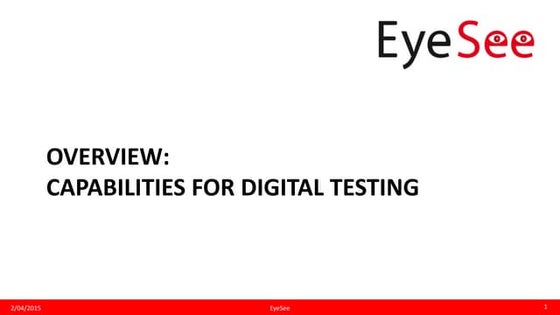 Eye see overview general capabilities | PPT