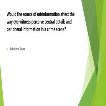 Forensic Psychology:Eye Witness Testimony | PDF