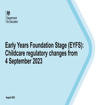 EYFS changes from 4 September 2023 | PPT