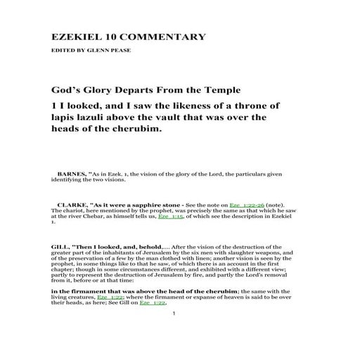 Ezekiel 10 commentary | PDF | Judaism | Religion & Spirituality