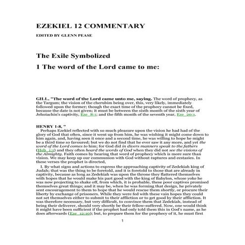Ezekiel 12 commentary | PDF
