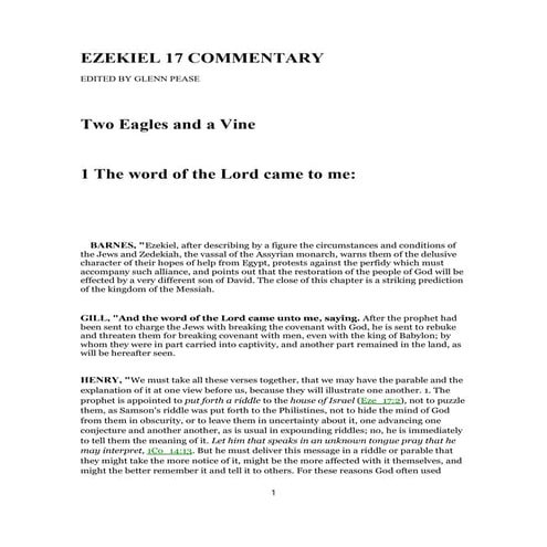 Ezekiel 17 commentary | PDF | Christianity | Religion & Spirituality