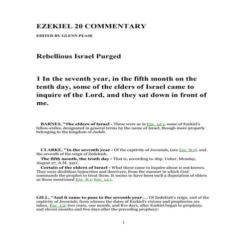 Ezekiel 20 commentary | PDF