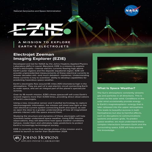 NASA Electrojet Zeeman Imaging Explorer (EZIE) A M I S S I O N T O E X ...