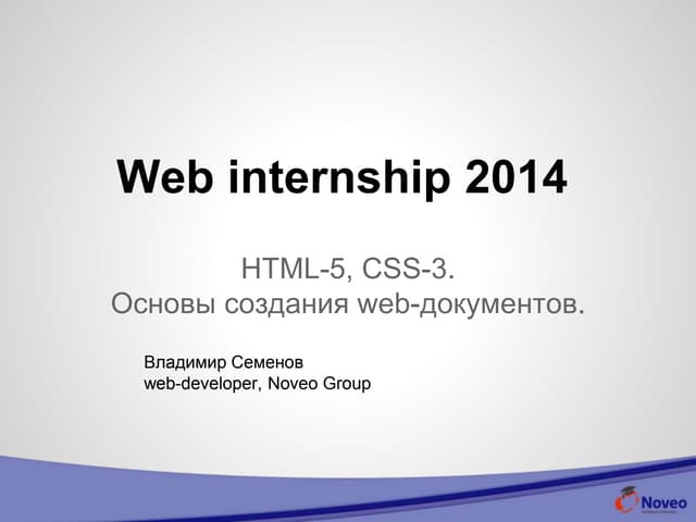 Noveo Web Intership Html5 Css Interface Ppt