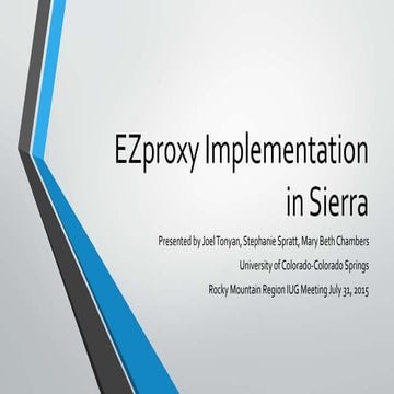 EZproxy Implementation in Sierra | PPTX