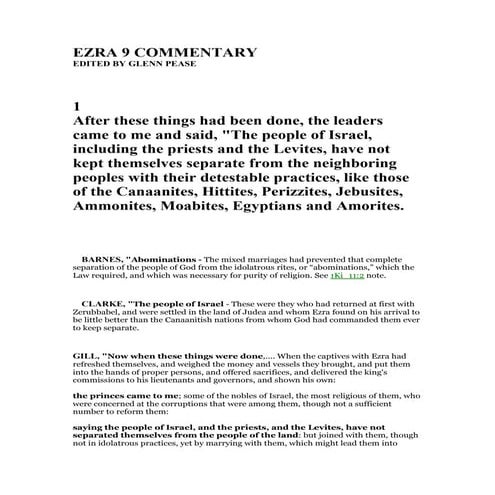 Ezra 9 commentary | PDF