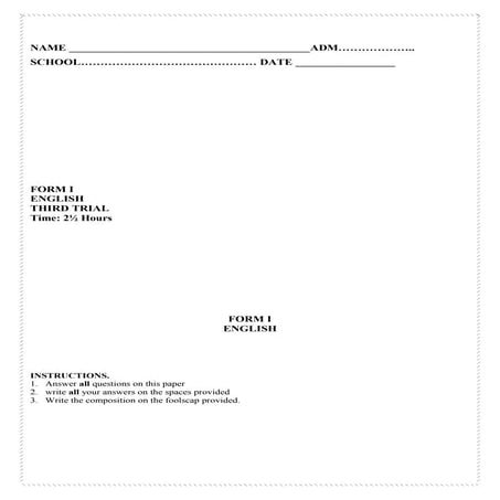 F 1-english-paper-form-1-mid-term-2-exam-2017 | PDF