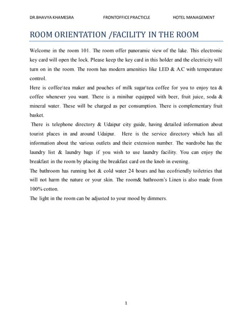 Front Office Training Manual | PDF