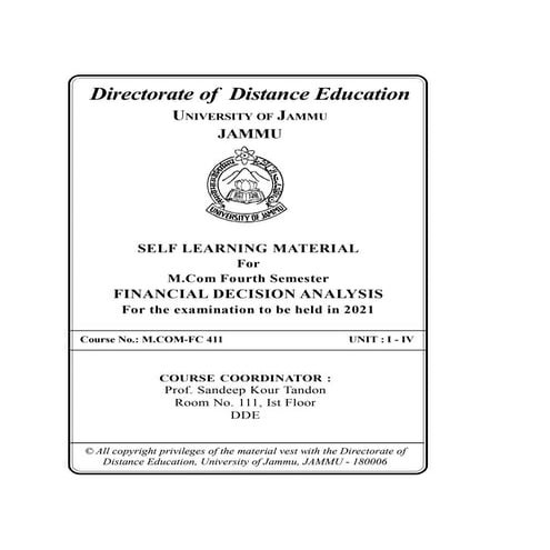 Financial decision analysis learning business administration school at ...