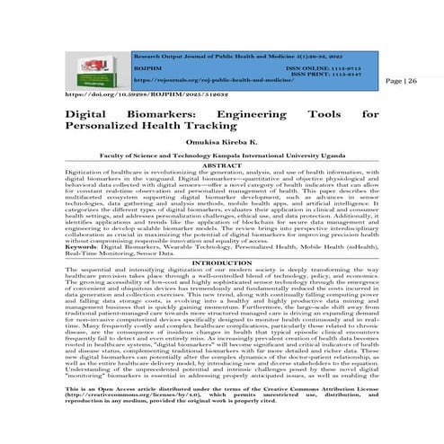 Digital Biomarkers: Engineering Tools for Personalized Health Tracking ...