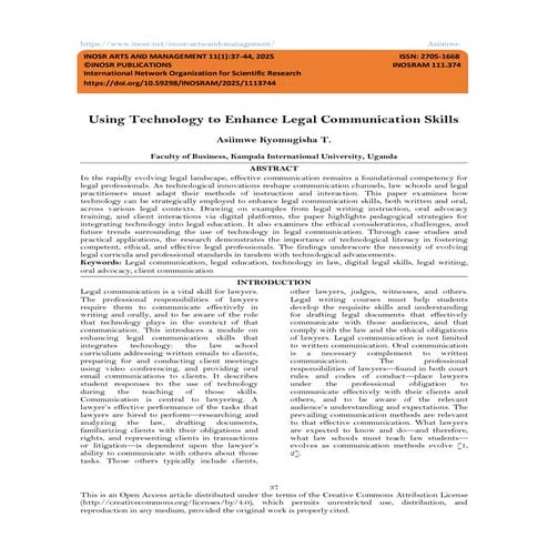 Using Technology to Enhance Legal Communication Skills (www.kiu.ac.ug ...