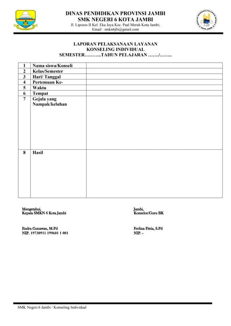 Format BUKU TAMU BK pemanggilan orang tua | DOCX